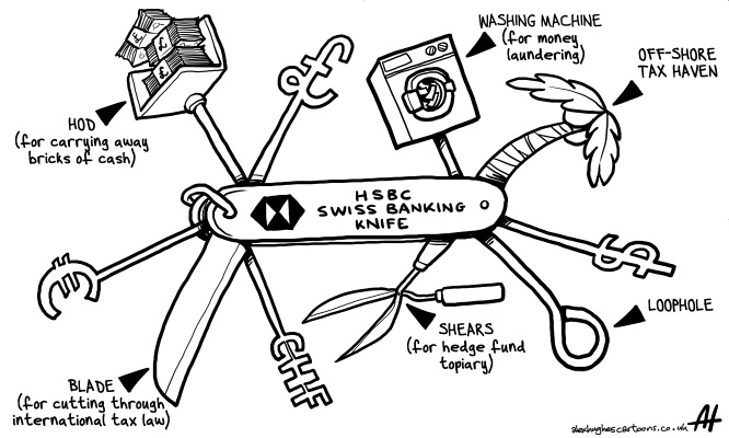 HSBC Swiss Banking Knife – Alex Hughes Cartoons