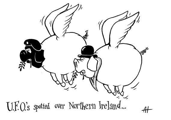 UFOs Spotted Over Northern Ireland – Alex Hughes Cartoons