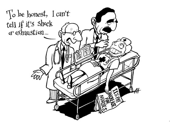 Shock Or Exhaustion – Alex Hughes Cartoons