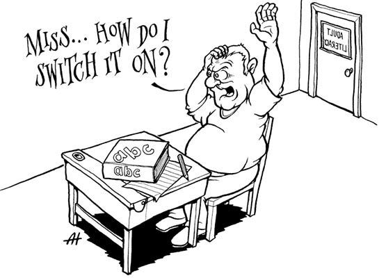 Miss How Do I Switch It On – Alex Hughes Cartoons