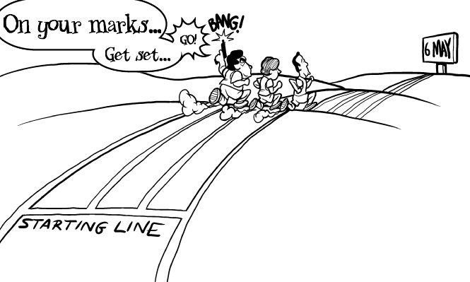 On Your Marks… – Alex Hughes Cartoons